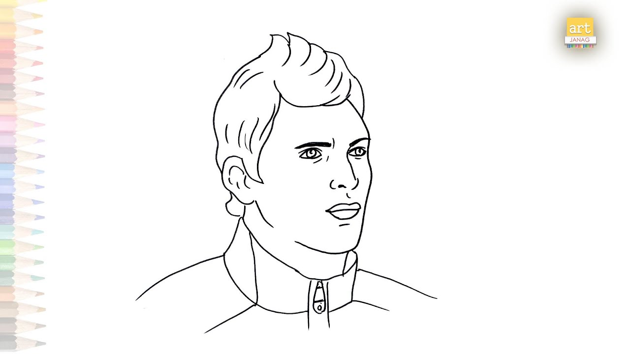 Sergio Agüero drawings video | Serio Aguero face sketch | How to draw ...