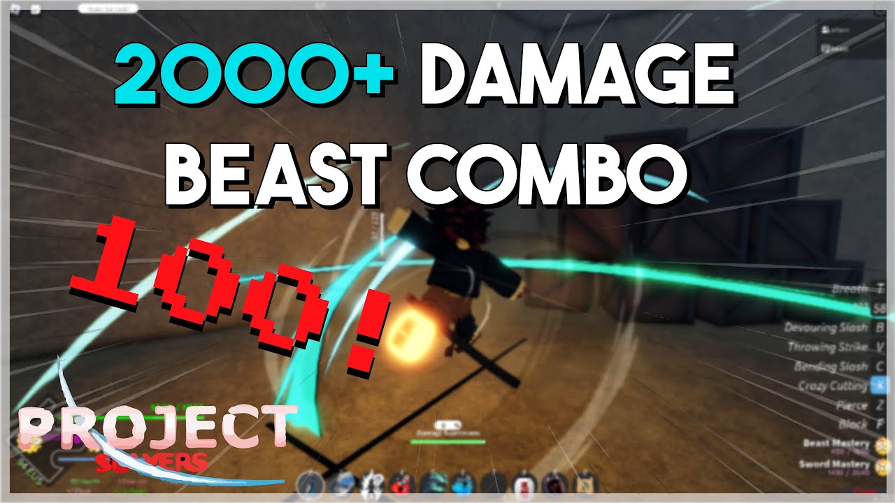 2000+ DAMAGE BEAST BREATHING COMBO [Project Slayers] - YouTube