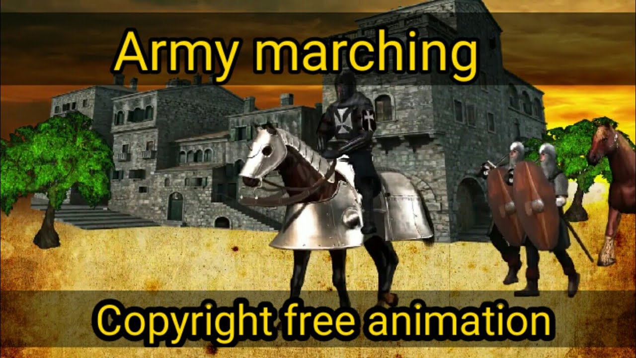 Army marching/Copyright free animation - YouTube