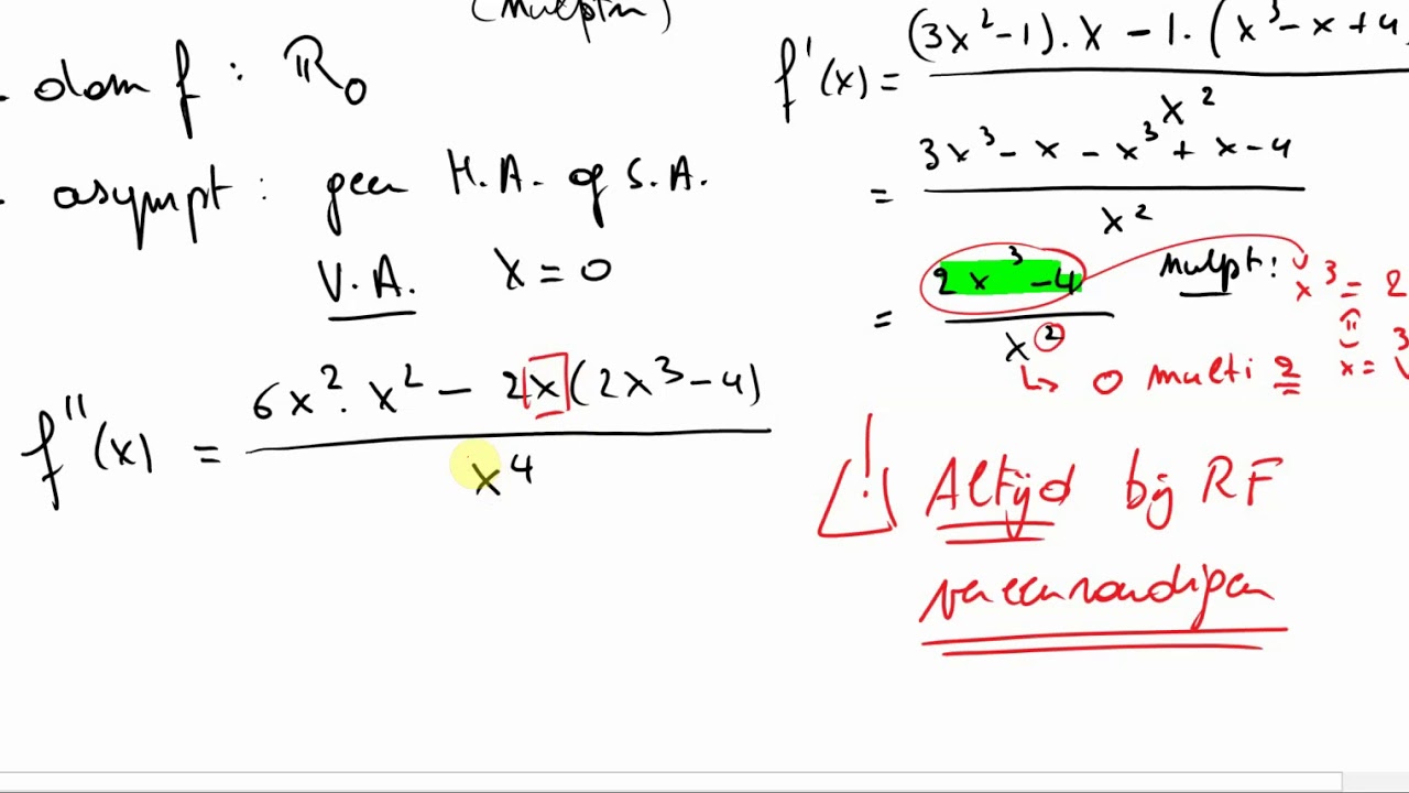 Extrema en verloop rationale functies - YouTube