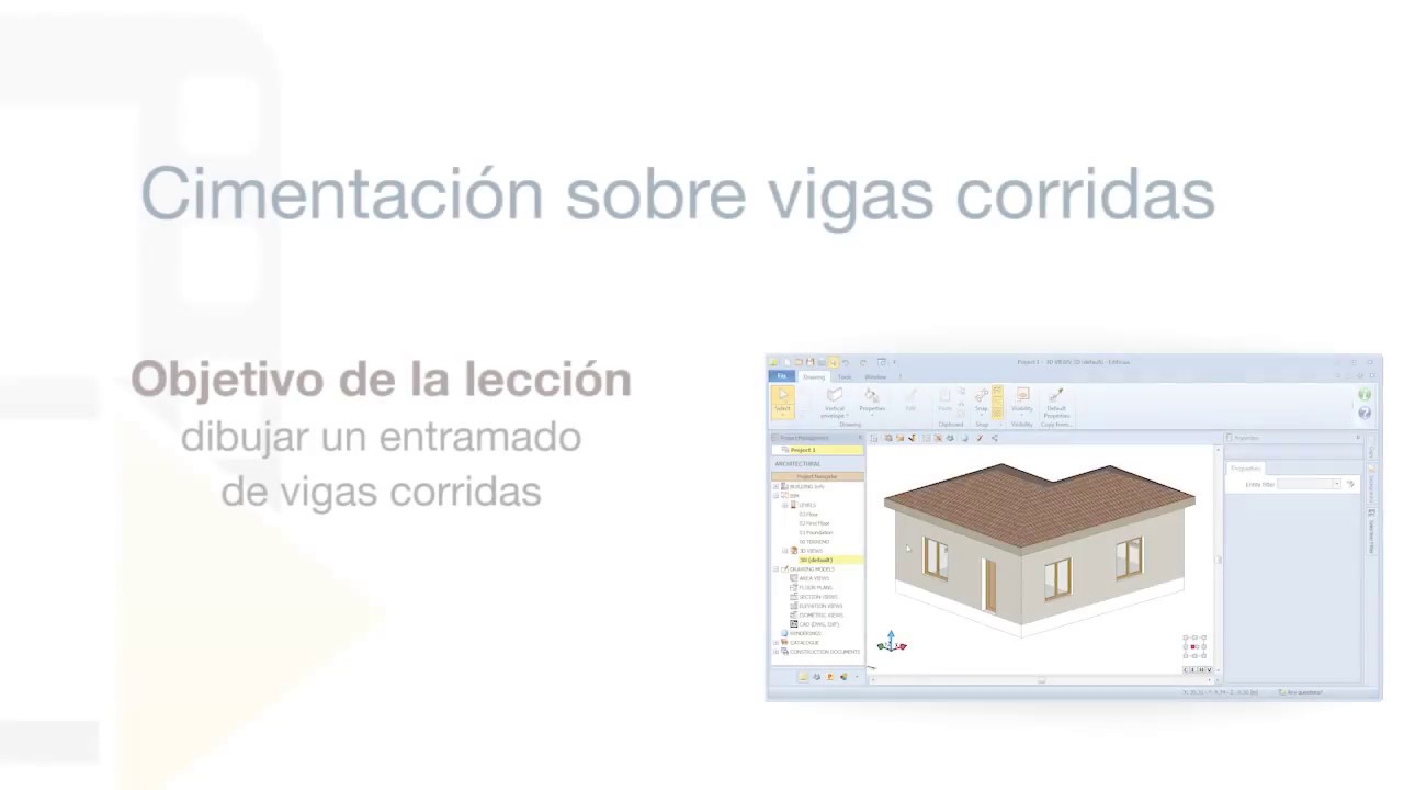 Tutorial de Edificius - Cimentación sobre vigas corridas - ACCA software - YouTube