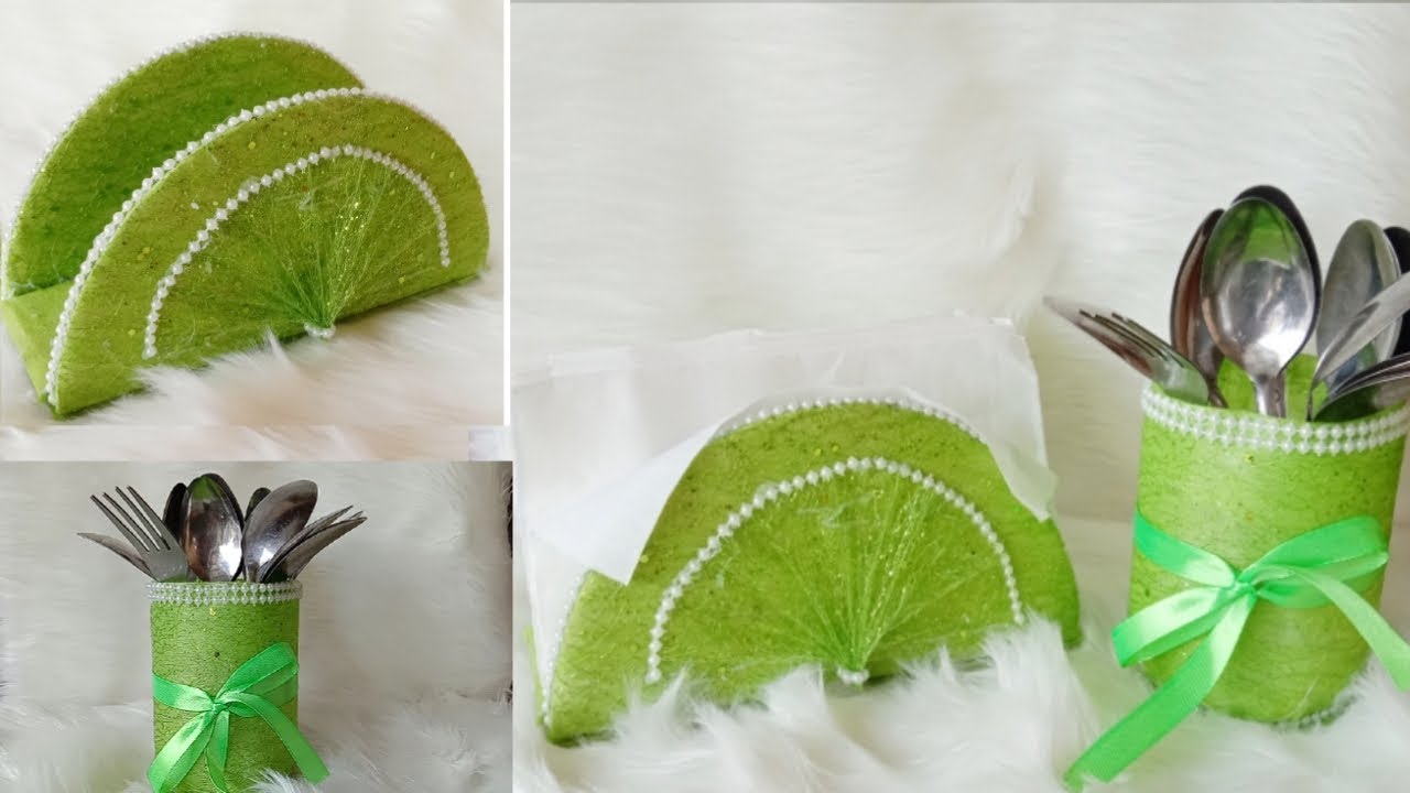 Ide kreatif Tempat Tisu dan tempat sendok || DIY - YouTube