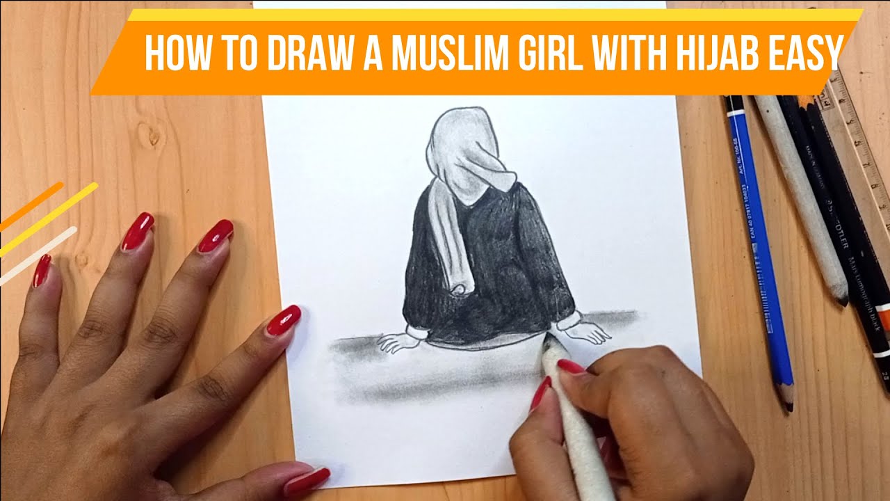 Online classes: How to draw a muslim girl with hijab easy - YouTube