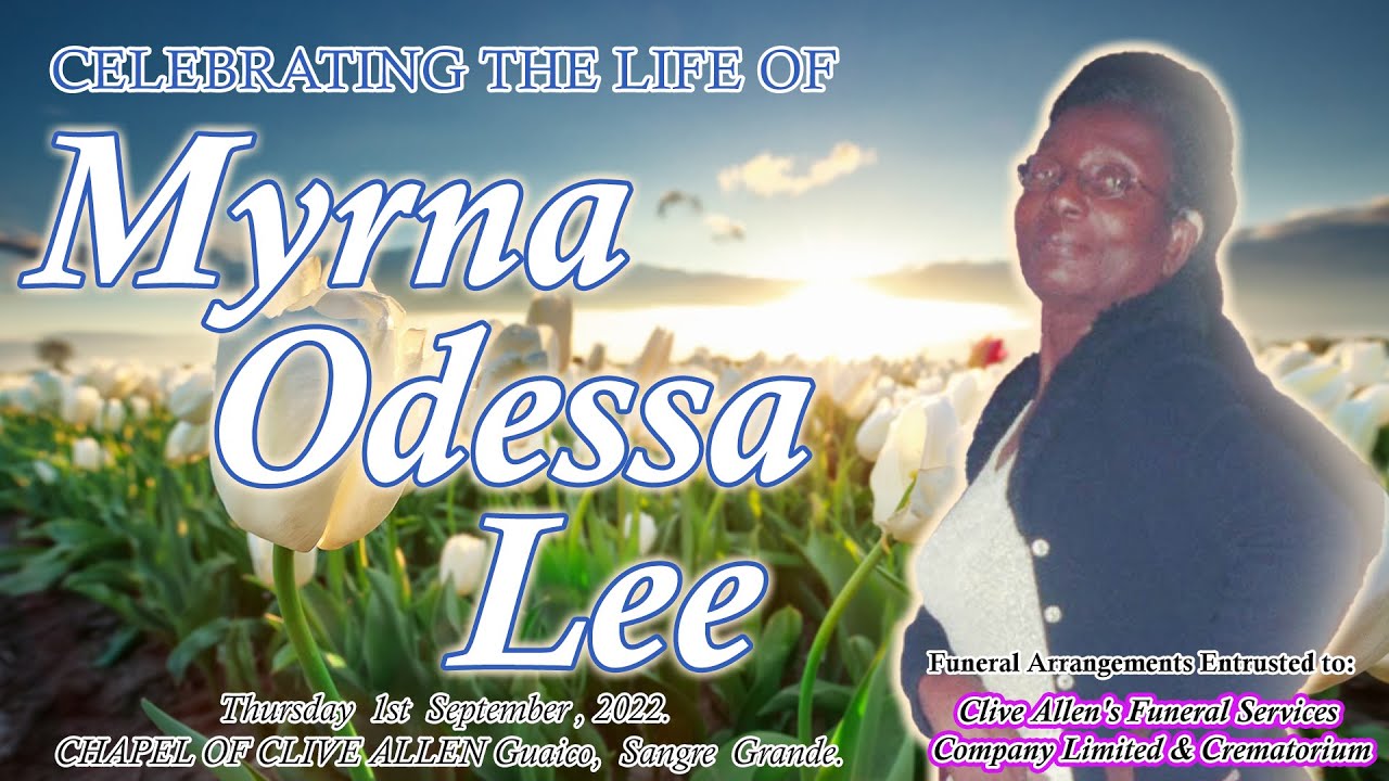 Funeral Service of Myrna Odessa Lee - YouTube