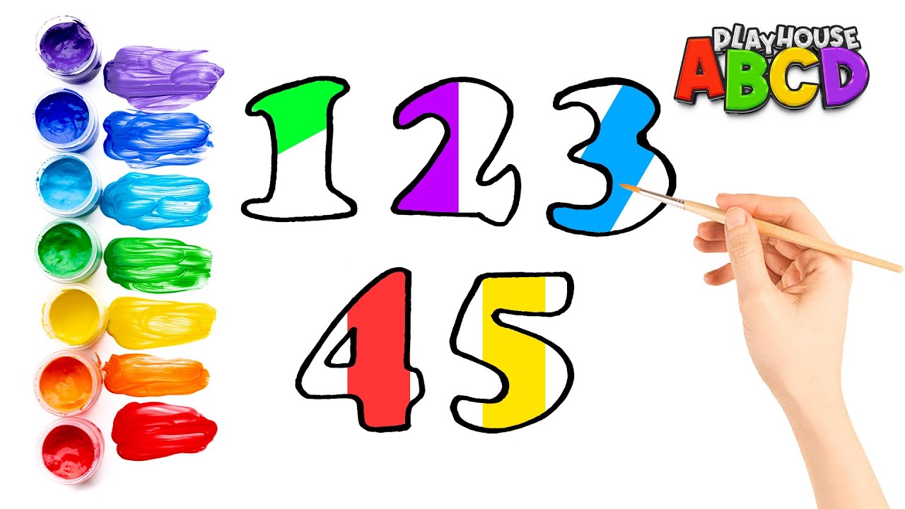 Dibuja y Colorea los Números 12345 1️⃣ Aprende los números - YouTube