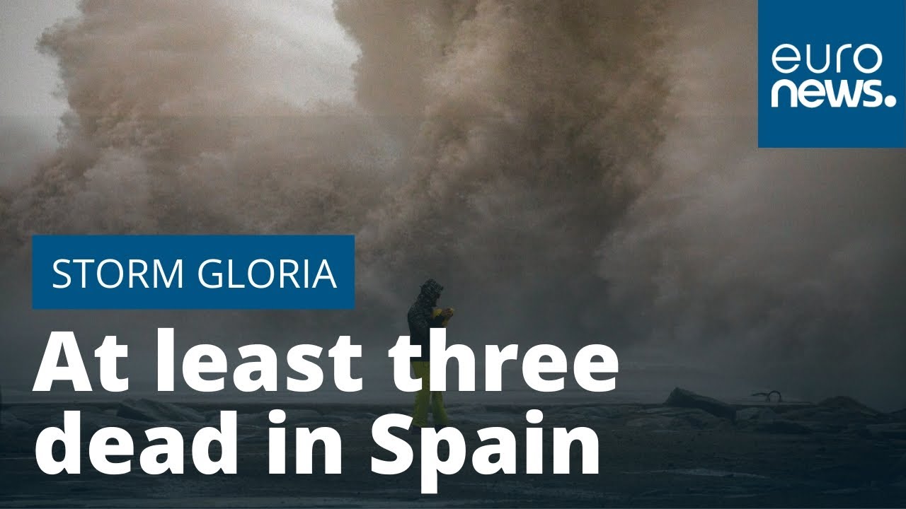 Storm Gloria kills at least 3 in Spain and disrupts travel - YouTube