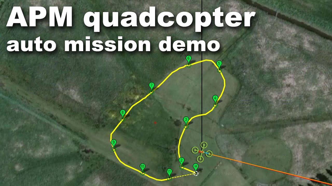 APM quadcopter autonomous flight demo - YouTube