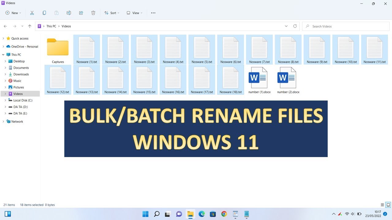 How To Batch Rename File Windows 11 Youtube