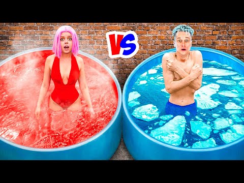 Heißer vs Kalter Pool Challenge !