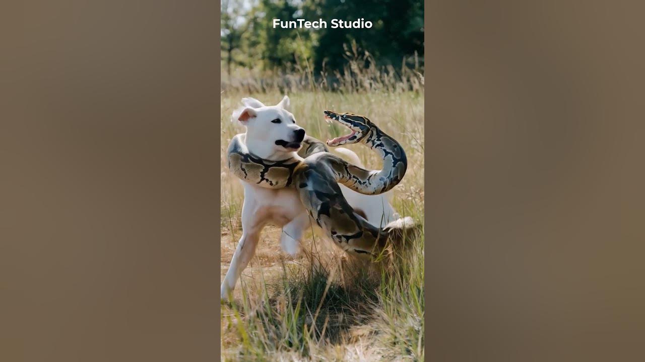 😱🐕Dog Vs Giant Python 🐍Fierce Fight #animals #animal #animallover # ...