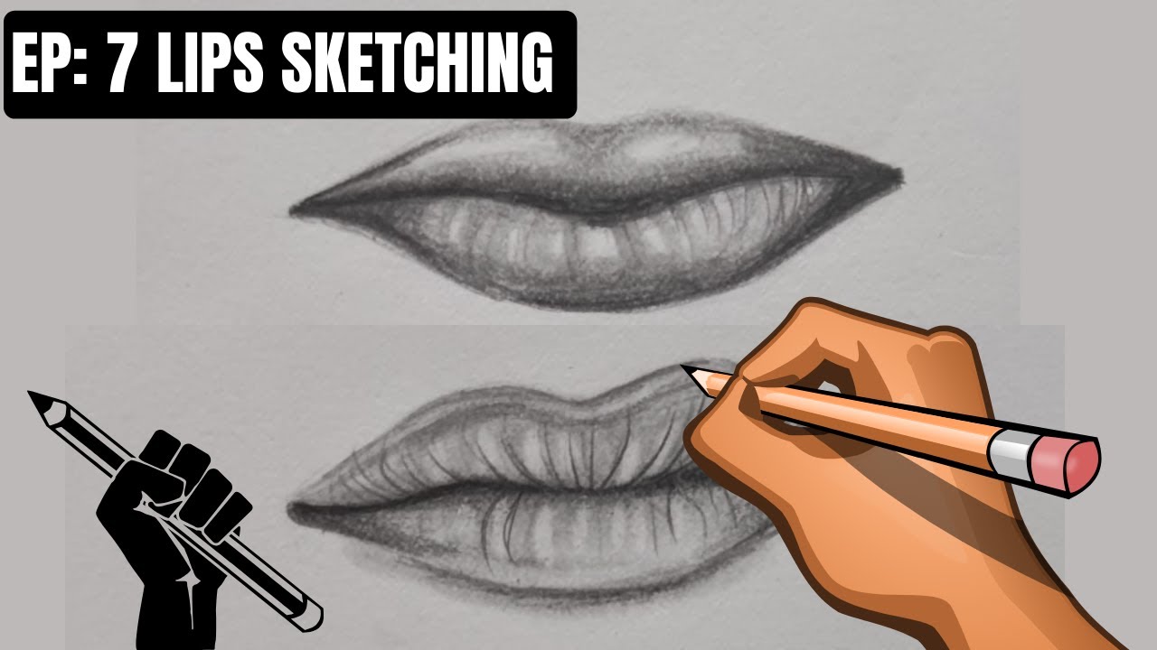 Basic Lip Sketching: Step-by-Step Tutorial in Telugu | Lip sketching ...