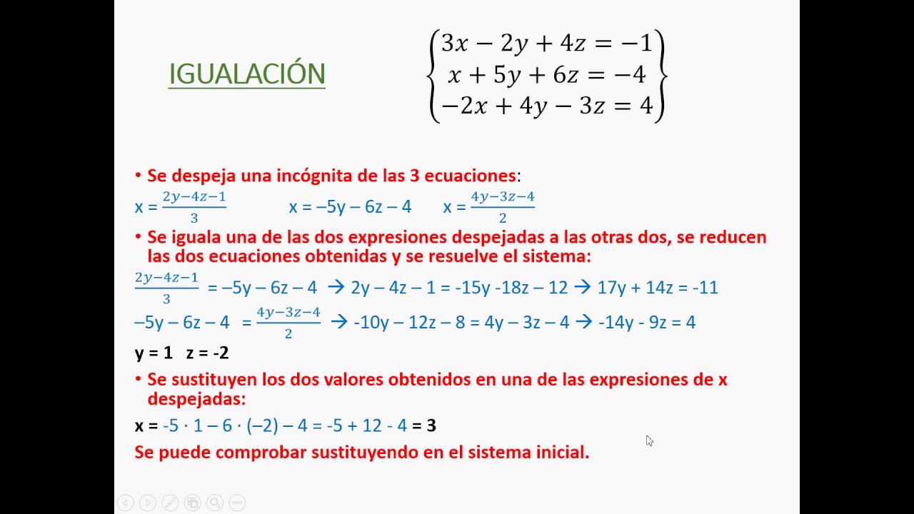 Sistemas De 3 Ecuaciones Con 3 Incógnitas Youtube 2854