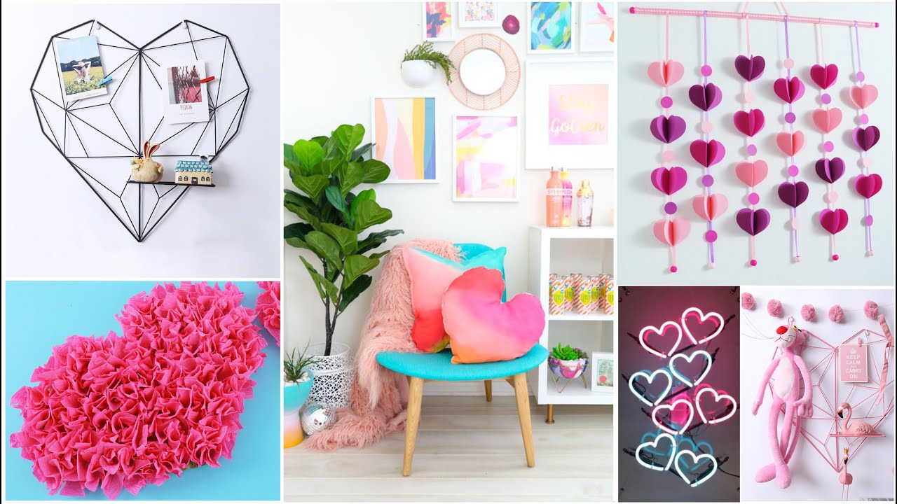 DIY ROOM DECOR * HEART decoration ideas for home - YouTube