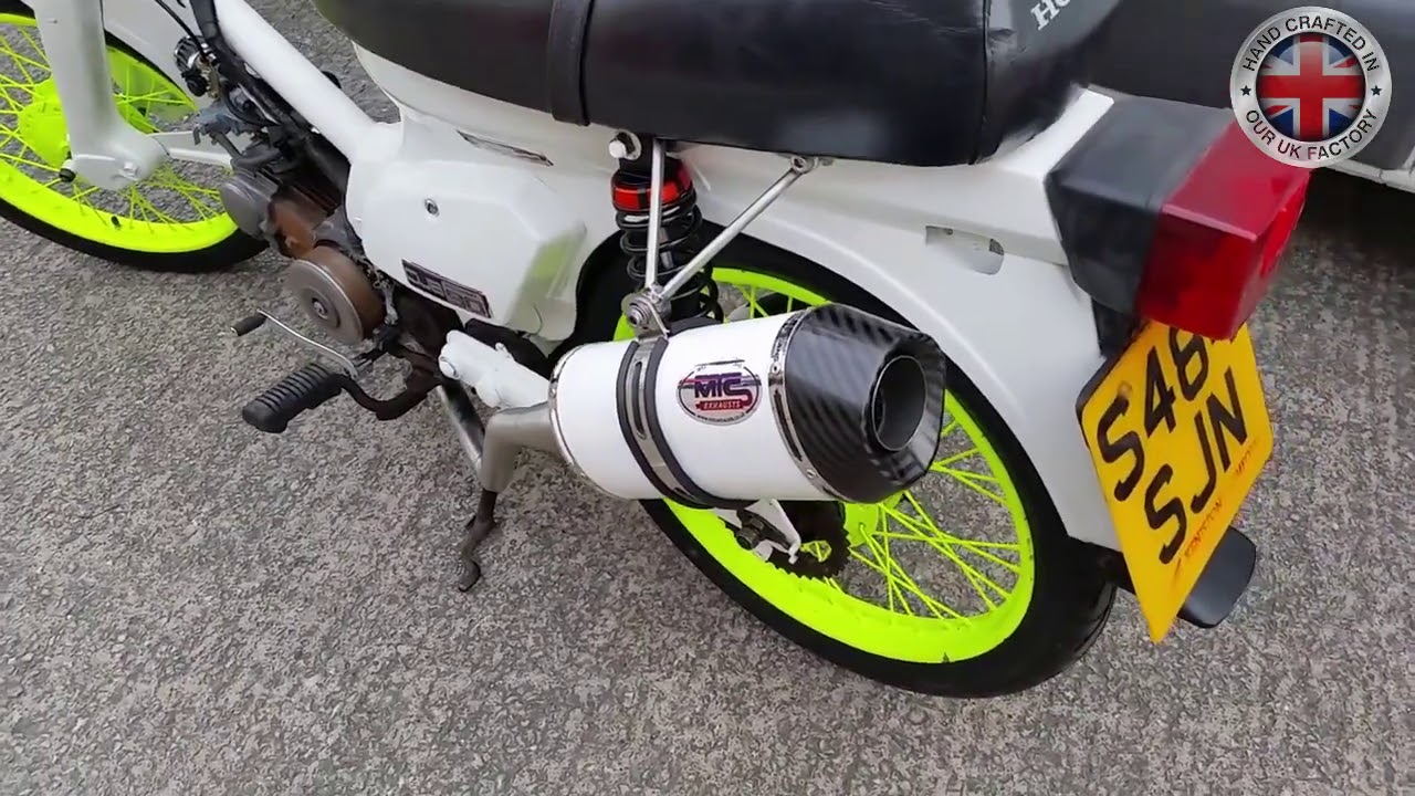 Honda C90 Racing with full system British Made By Max Torque Cans - YouTube