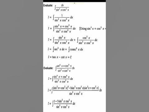 Integral of 1/sin^2(x)+cos^2(x) - YouTube
