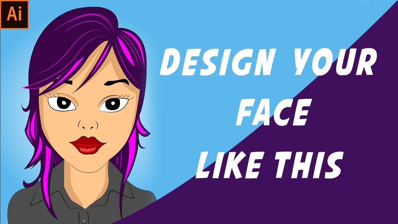 Drawing a face - Adobe illustrator vector art - YouTube