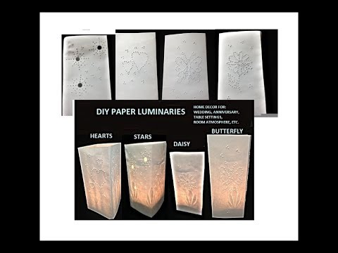 DIY-PAPER LUMINARIES, 4 DESIGNS, Home Decor, Wedding decor, Party decor ...