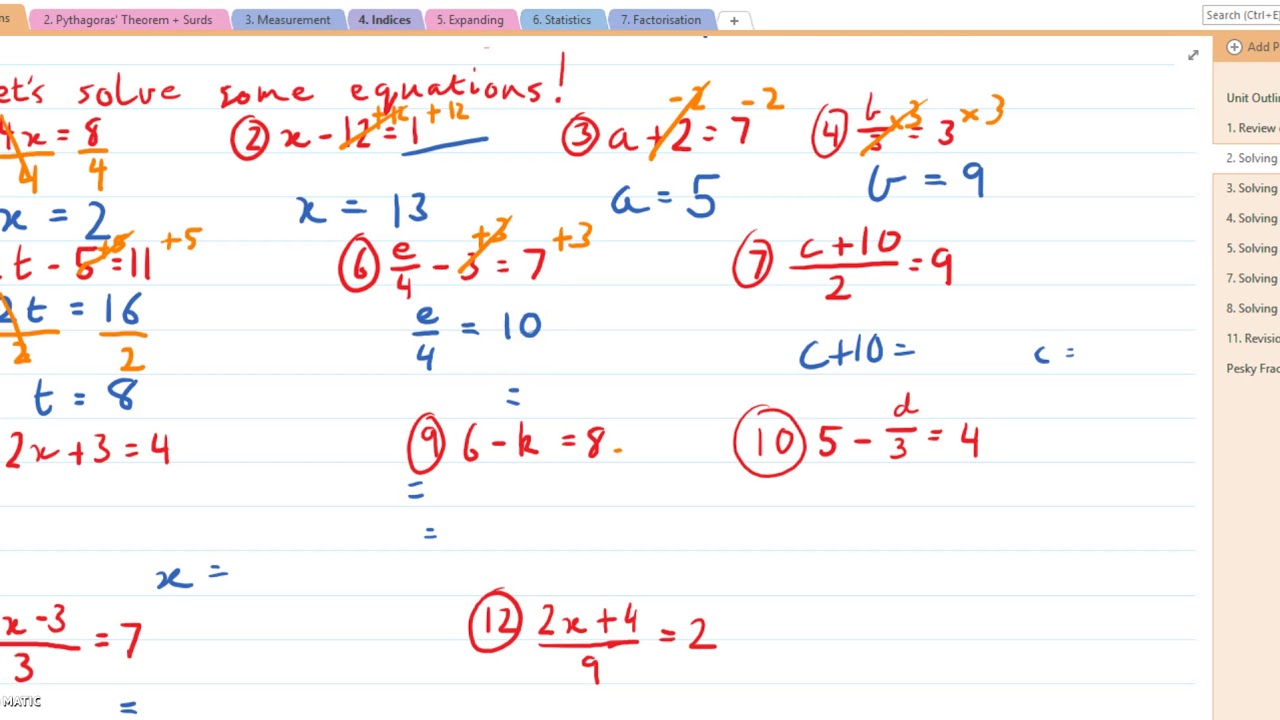 9 Solving Equations 2 Two Step Equations - YouTube