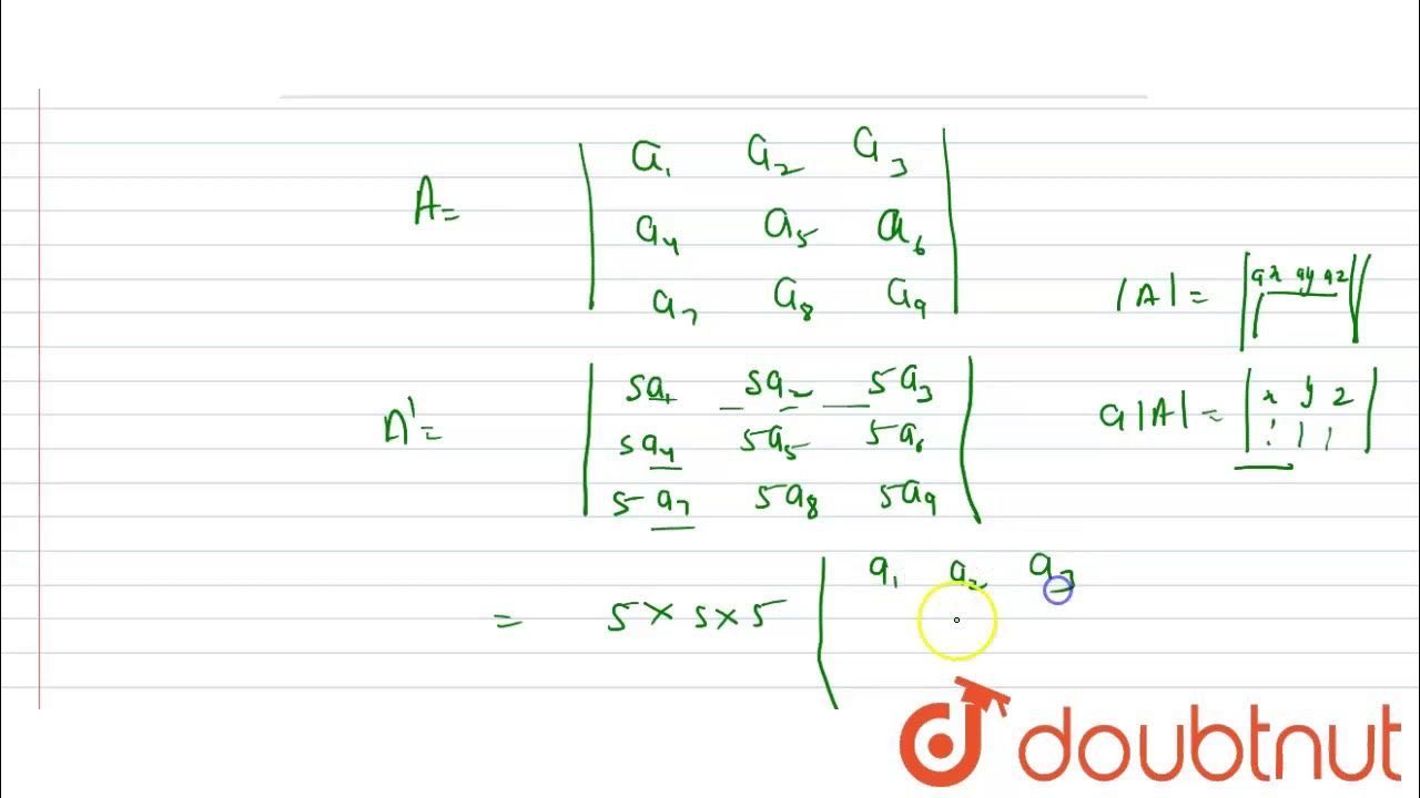 If each element of as third order determinant of value /_\ is multiplied by 5 then value of the ...