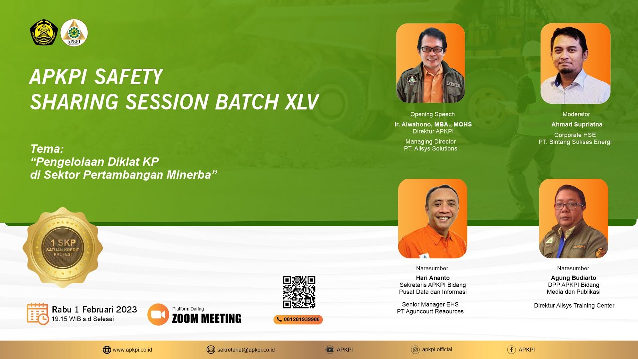 APKPI SAFETY SHARING SESSION BATCH XLV "Pengelolaan Diklat KP di sektor ...