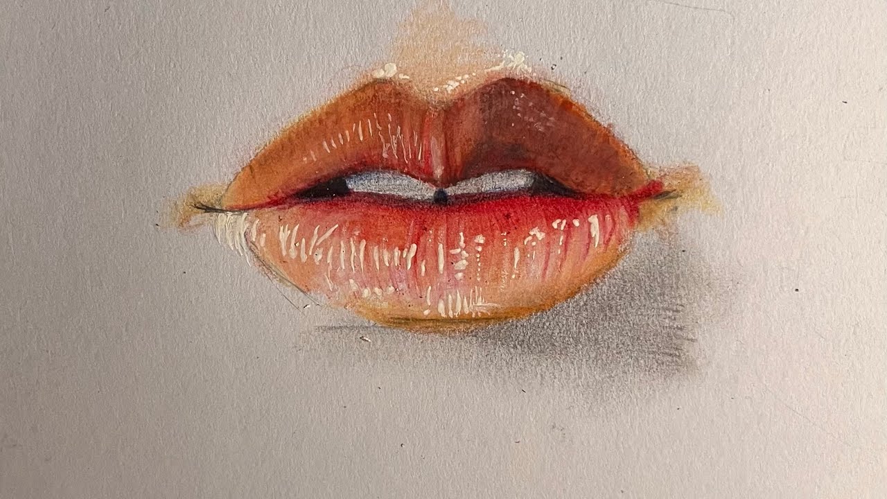 How to draw REALISTIC lips using doms color 😃|| #art #pencil drawing# ...