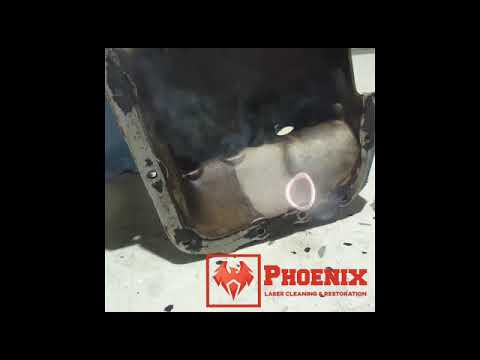 Laser cleaning - degreasing the inside of an aircraft engine block ...