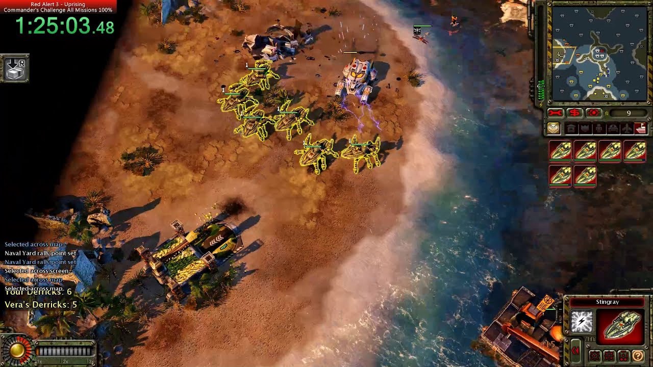 Red Alert 3 Uprising Commander's challenge speedrun. All missions (100% ...