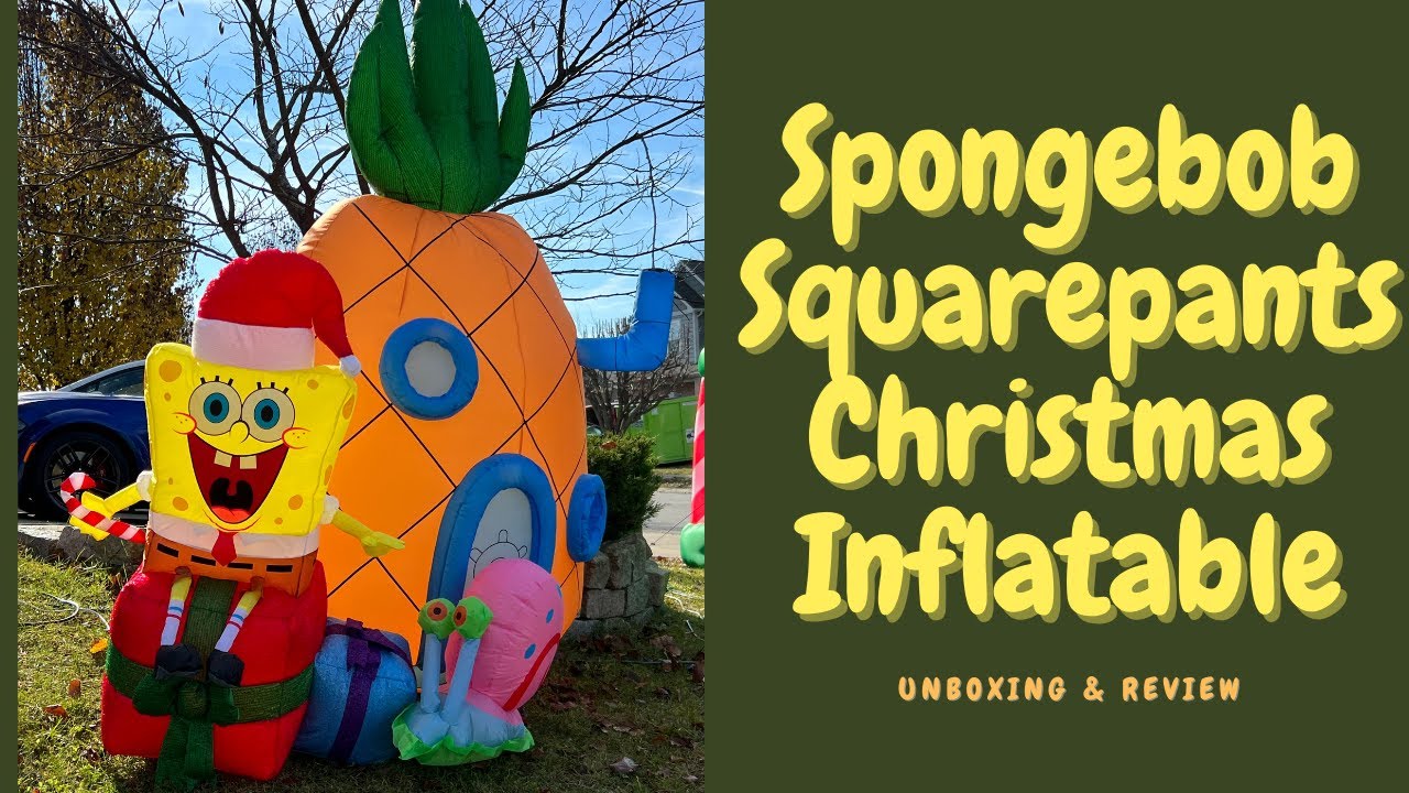 Gemmy Spongebob Squarepants Christmas Inflatable with Pineapple House ...