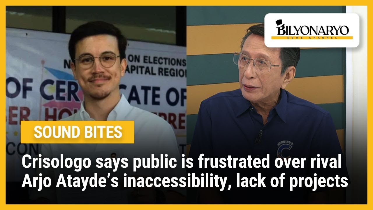 Crisologo says public is frustrated over rival Arjo Atayde’s inaccessibility, lack of projects ...