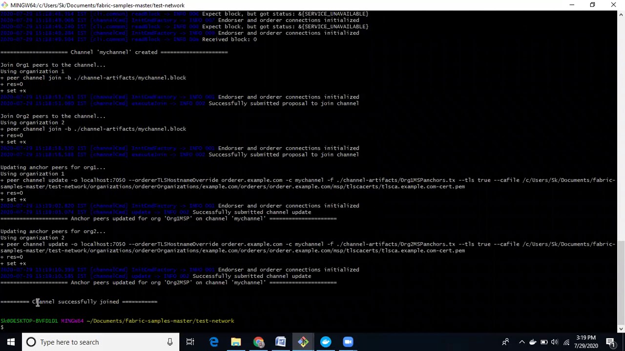How To Run Hyperledger Fabric 2 0 On Windows System Youtube