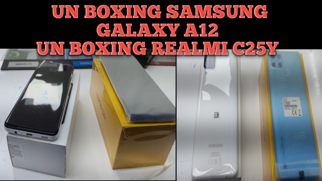 UNBOXING SAMSUNG GALAXY A12 AND REALME C25 Y LIVE . #asia#europe# ...