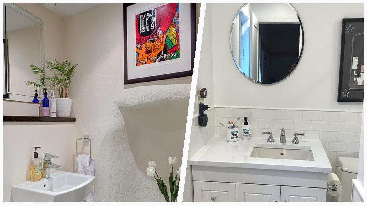 75 Slate Floor Powder Room With White Walls Design Ideas You'll Love ...