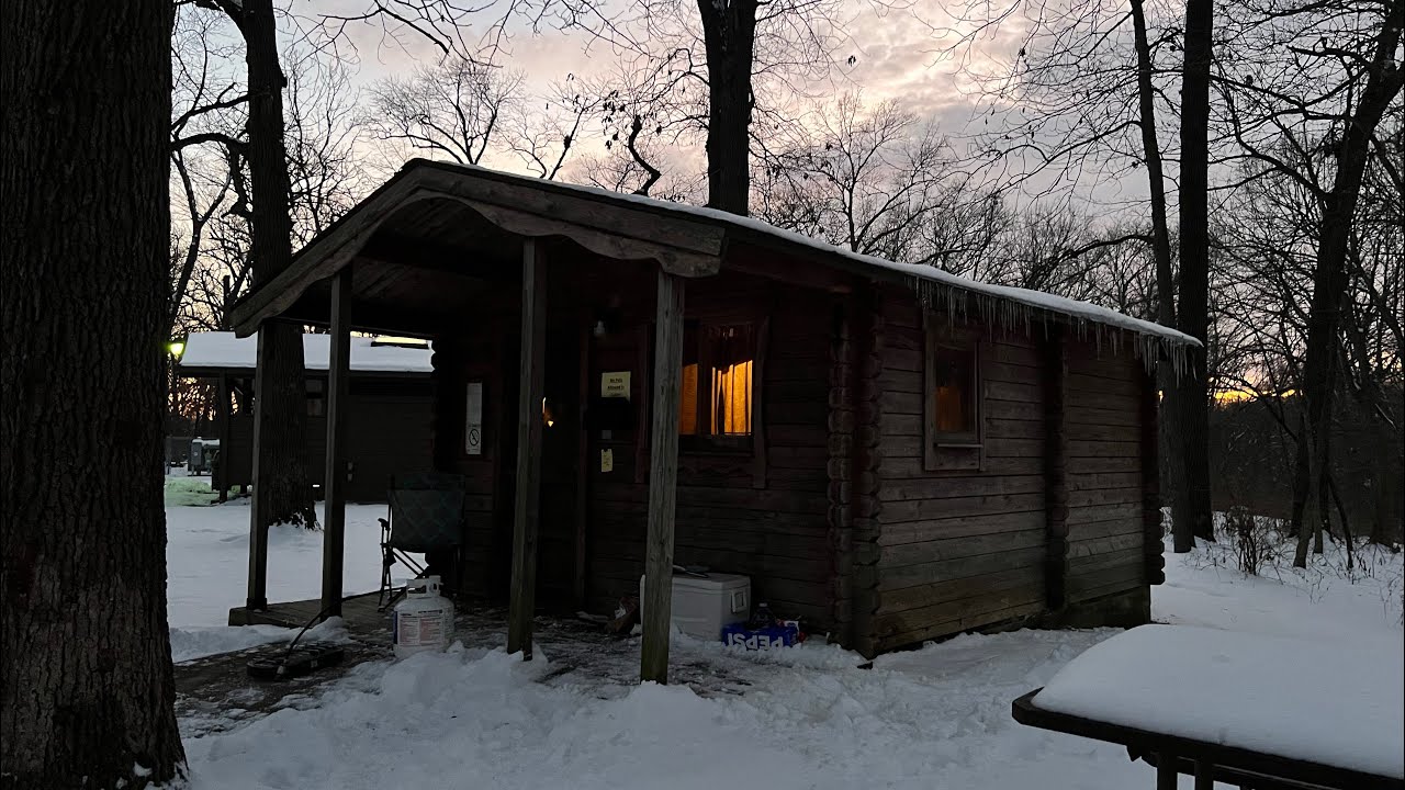 Bever Dam State Park | winter cabin camping - YouTube