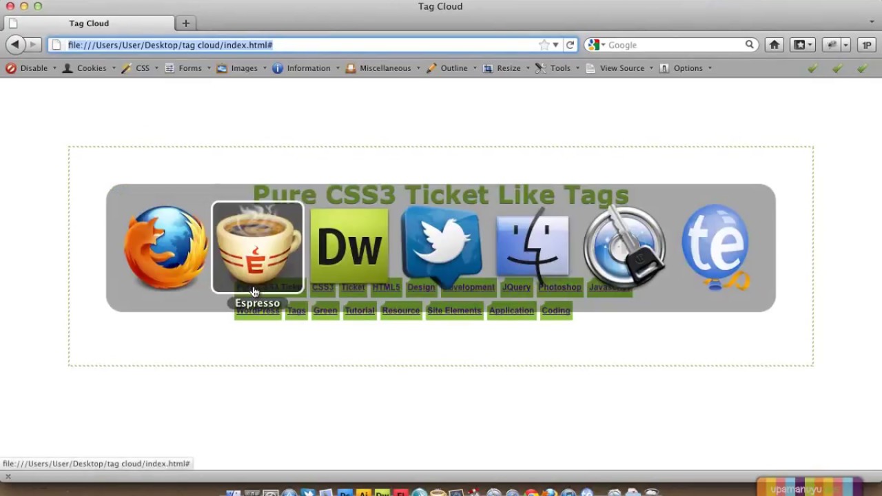 How to Create a Tiket Like Tag Cloud With HTML and CSS3 Part 2 - YouTube