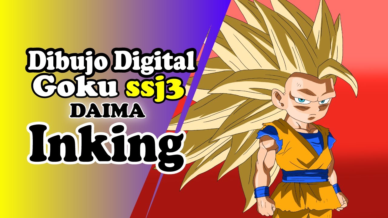DRAWING / TUTORIAL GOKU SS3 #DRAGONBALL #DAIMA / CARDENVG !! - YouTube