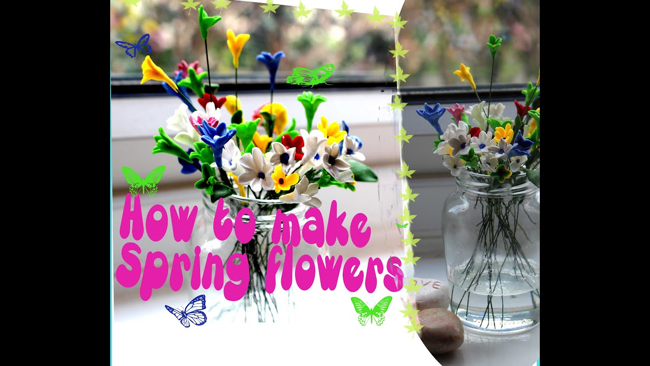 POLYMER CLAY Spring flowers - YouTube