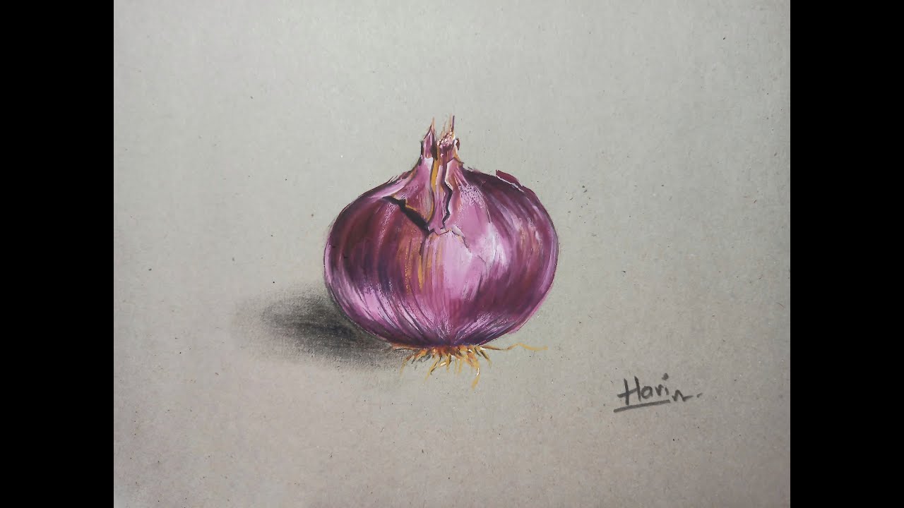 How to make Realistic painting onion..using a poster colour..Artist Mr ...