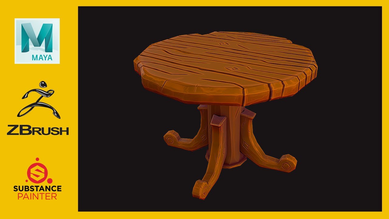 Stylized Table - Autodesk Maya, Zbrush, Substance Painter - YouTube