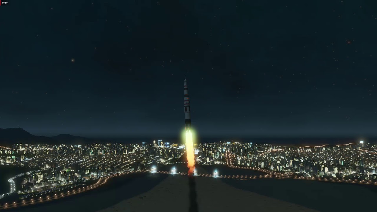 Cities: Skylines Rocket Launch - YouTube