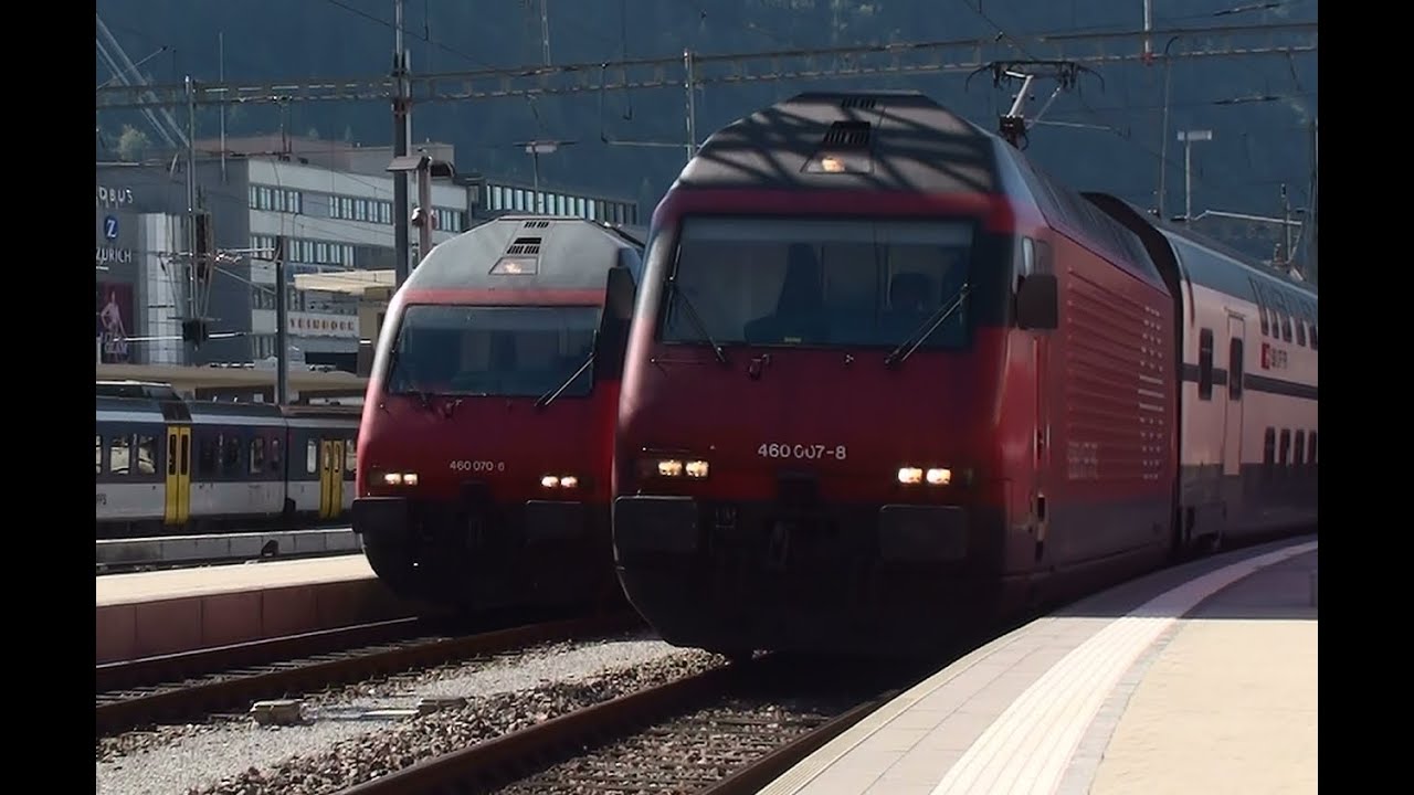 Intercity Zug _ Chur HB Abfahrt SBB Re 460 007-8 mit Zug nach ZHR - YouTube