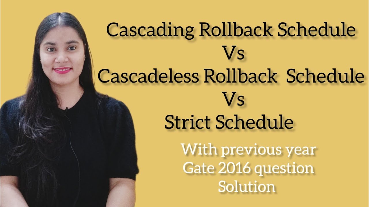 Cascading Rollback Schedule | Cascadeless Rollback Schedule | Strict ...