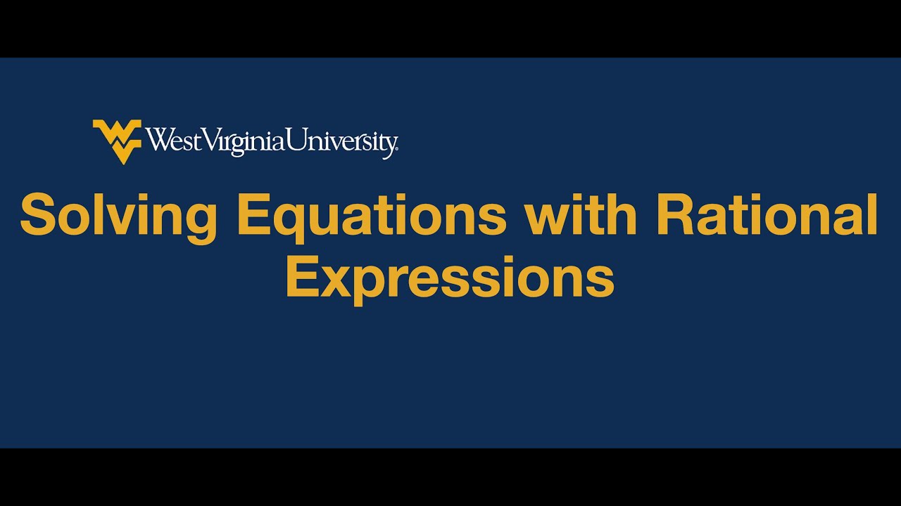 Rational Equation #2 - YouTube