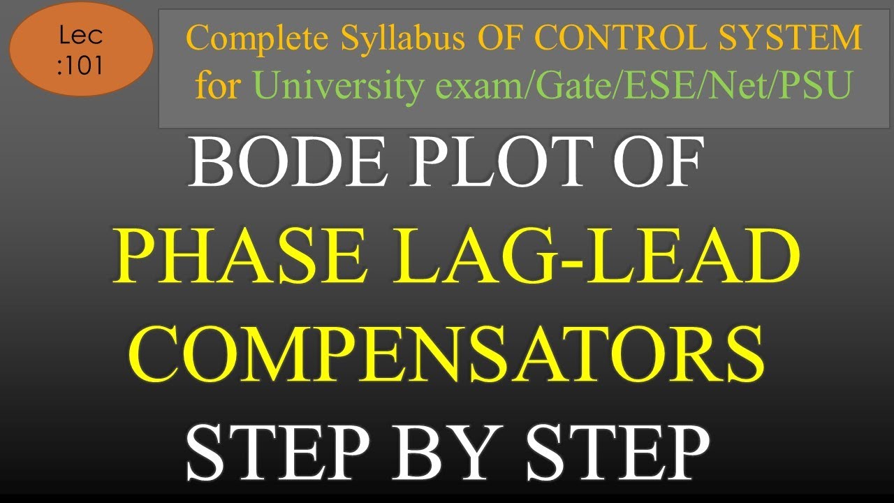Lec-101 Bode Plot of Lag Lead Compensator | Control System | R K ...
