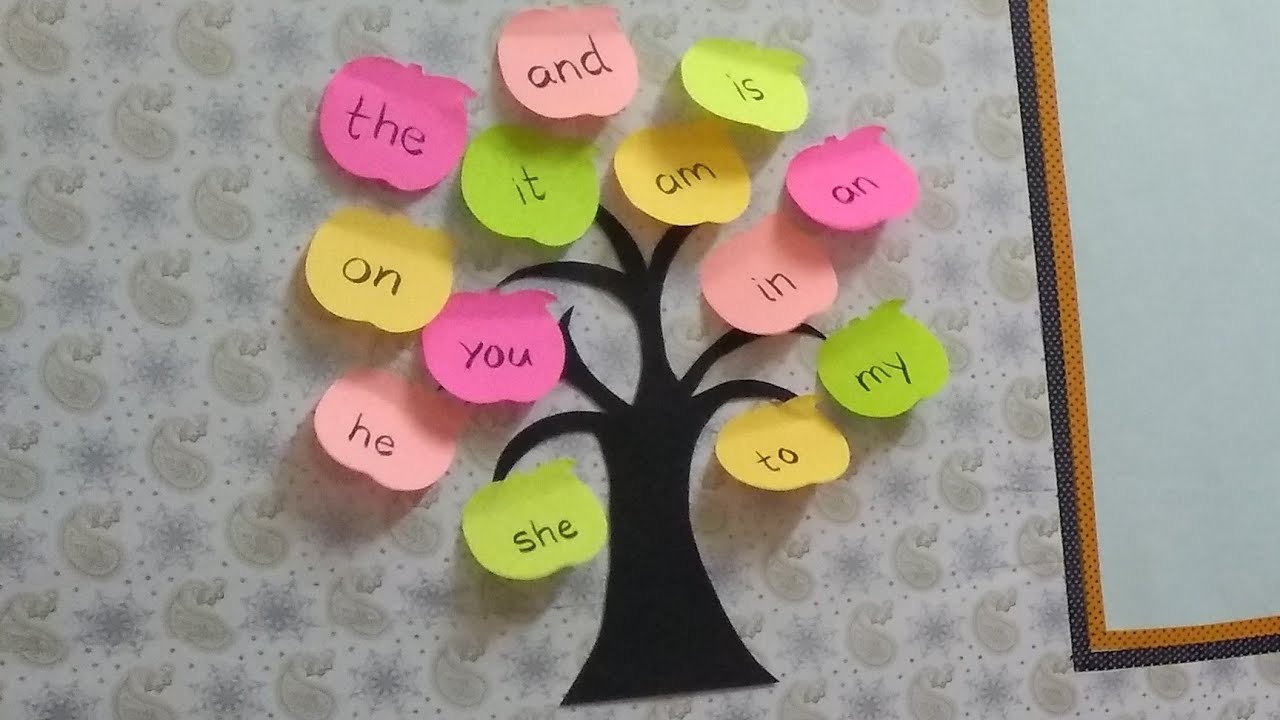 My sight words apple tree with sticky notes - YouTube