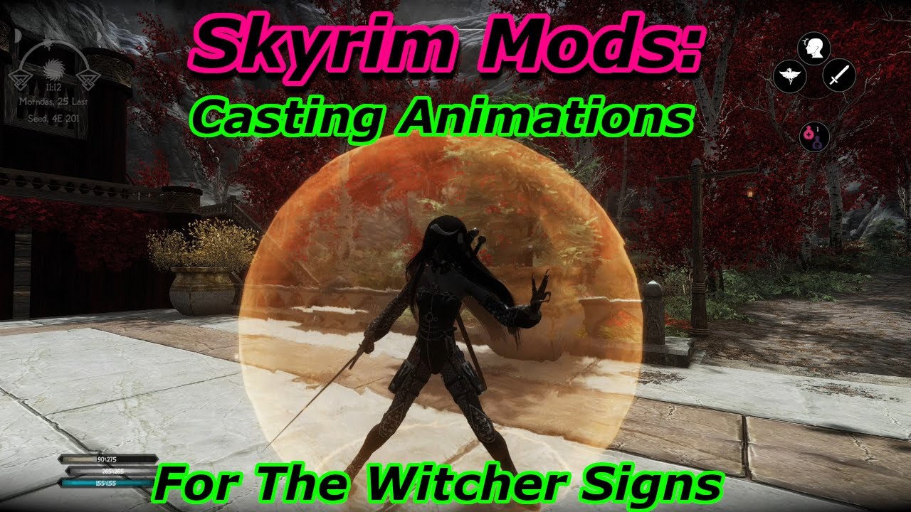 Skyrim Mods - Casting Animations For Witcher Signs - YouTube