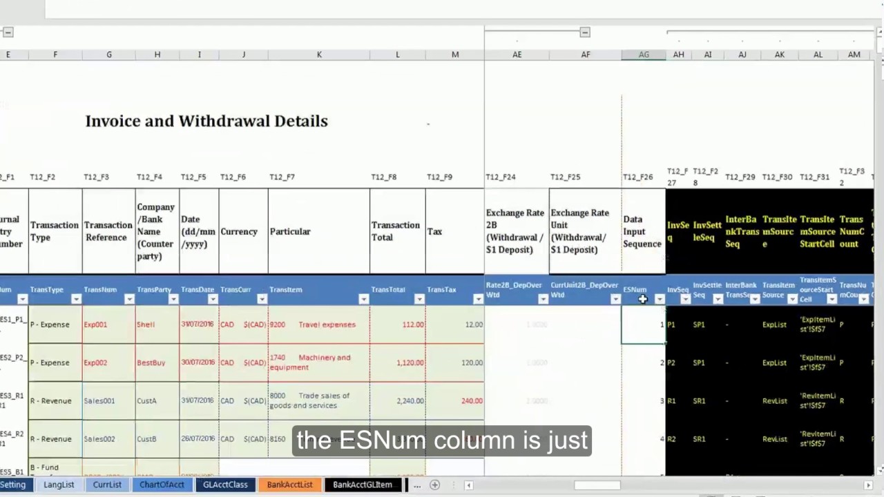 JE002c - Journal Entry Number - Transaction Sequence and Trans Type ...