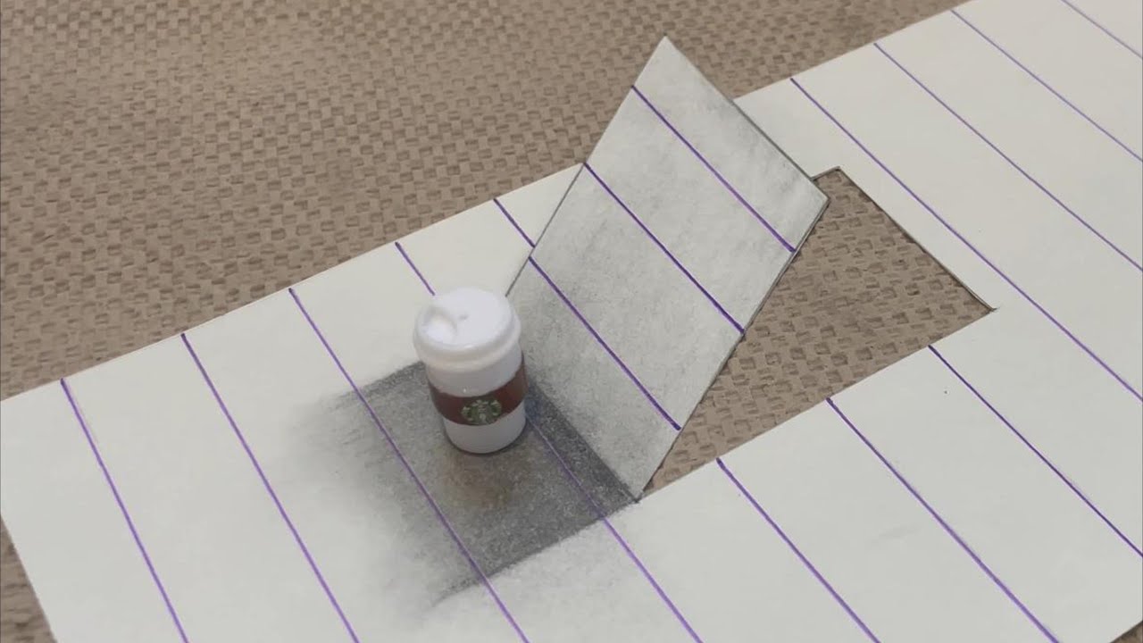 Incredible 3D Optical Illusion: Slanted Paper Effect! - YouTube