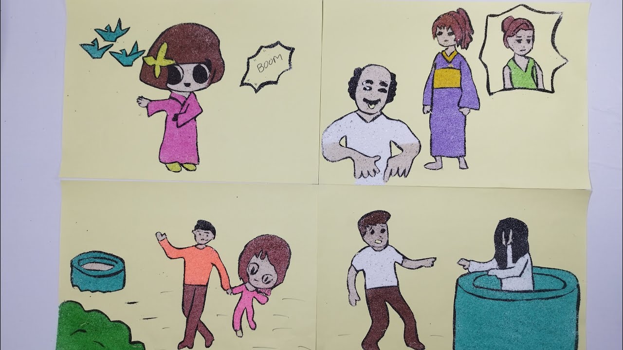 Kisah misteri asal usul hantu Sadako sambil mewarnai gambar dengan ...