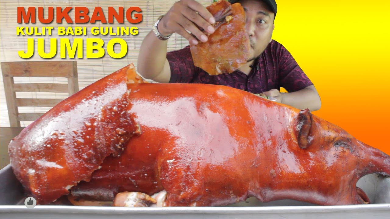 MUKBANG KULIT BABI GULING JUMBO DAN ANEKA OLAHAN BABI DI WARUNG ANYAR ...