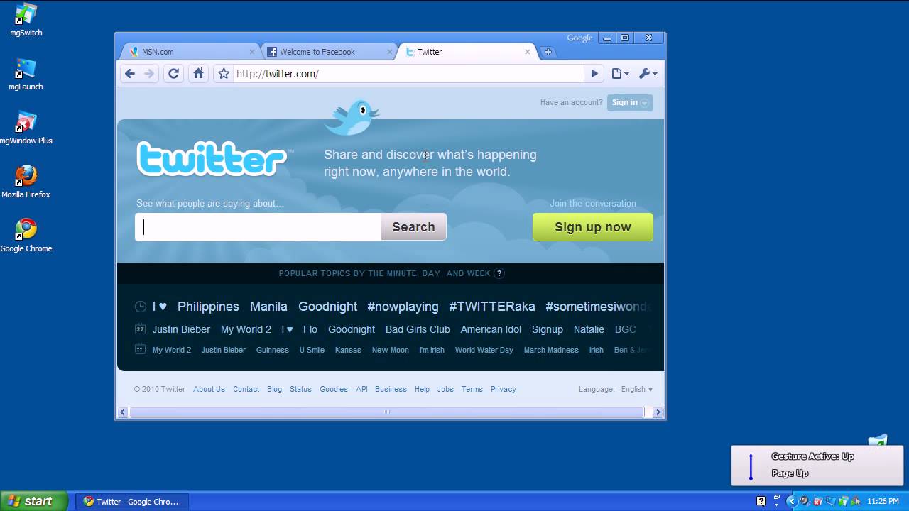 Mouse Gestures For Google Chrome - mgWindow Plus v2.0 - YouTube